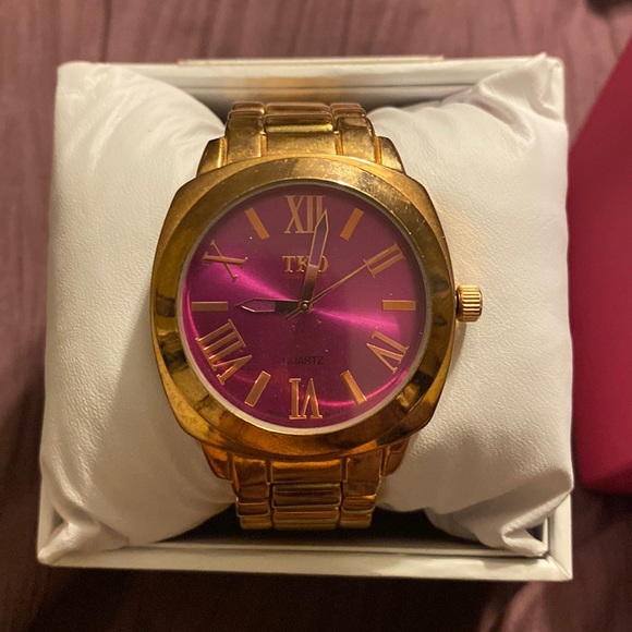 TKO | Jewelry | Tko Rose Gold Tone Watch With Fuschia Face | Poshmark